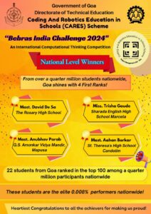 National Level Winners - at 'Bebras India Challenge 2024' – CARES