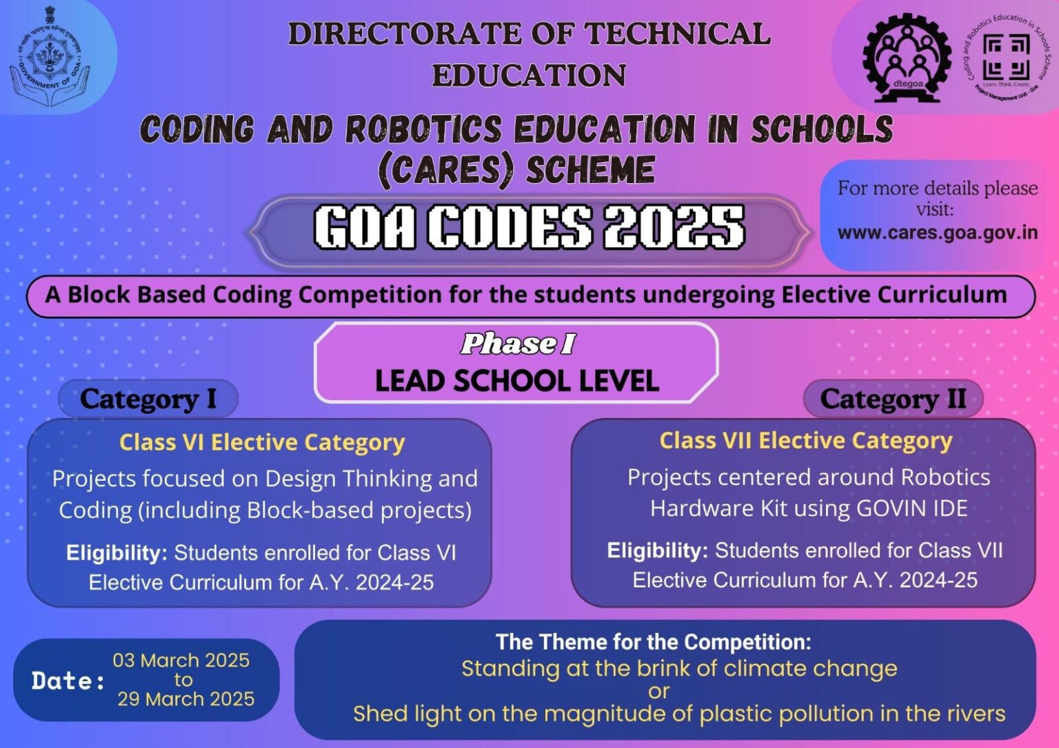 Goa Codes 2025 – CARES